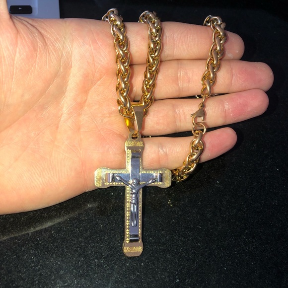 Accessories | 14k Yellow Gold Jesus Crucifix Chain | Poshmark